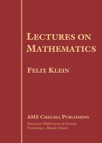 Amazon.com: Lectures on Mathematics: 9780821827338: Felix Klein: Books