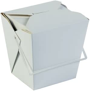 Amazon.com: 32oz White Square Paper Food Pails With Handle/Noodle Rice ...