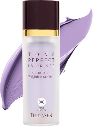 Amazon.com : Terrazen Korean Face Primer SPF40 - Purple Tinted Makeup ...