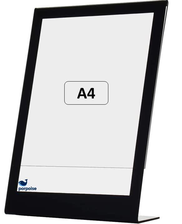 Porpoise Black Border A4 Acrylic Tent Card Display Stand with A4 Paper ...