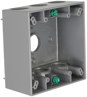 BELL 2-Gang Weatherproof Box, Seven 3/4 in. Threaded Outlets, Gray ...