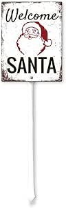 Amazon.com : LERJIMUX Yard Sign with Stakes Welcome Santa Lawn Sign ...