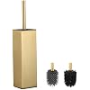 Amazon.com: BVL Toilet Brush and Hoder Set Brushed Gold Freestanding ...