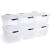 Rubbermaid Cleverstore Clear 32 Qt, 6 Pack Stackable Plastic Storage ...