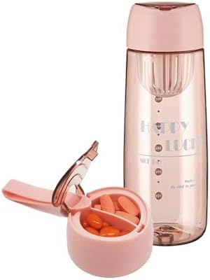 Amazon.com: MARS WELLNESS 24 Ounce Water Bottle with Slideout Pill Box ...