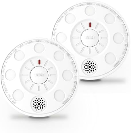 Smoke Alarms for Home, 2 Pack, with Test/Silence Button, Advanced 10 ...