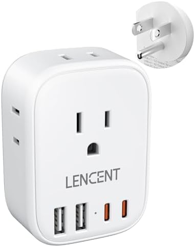Amazon.com: LENCENT Multi Plug Outlet Extender with USB, 4 AC ...