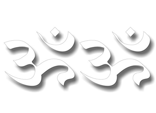 2 White Hindu OM Religious Symbol Decal Sticker Hindu Decor Vinyl ...