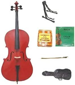 Amazon.com: Merano 1/4 Size Red Cello with Carrying Bag, Bow, Bridge ...