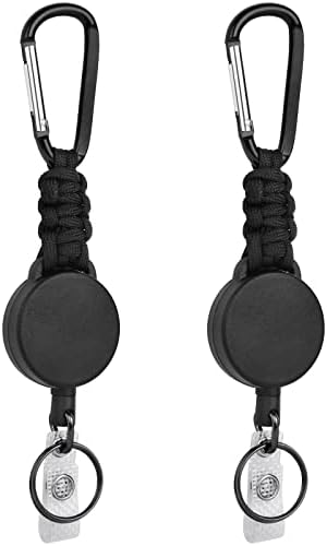Amazon.com : 2 Pack Retractable Keychain, Multitool Carabiner Badge ...