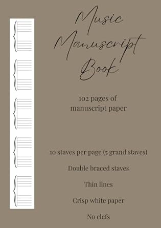 Music Manuscript Paper: 102 pages - Grand Staff (Music Manuscript Books ...