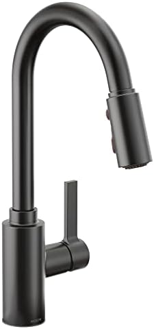 Moen Nio Matte Black One-Handle Pull-down Kitchen Faucet with Power ...