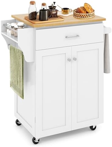 SoBuy® Kitchen Trolley with Extendable Worktop, Kitchen Storage Trolley ...