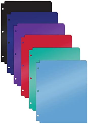 Amazon.com : Blue Summit Supplies Multicolor Plastic Two Pocket Folders ...