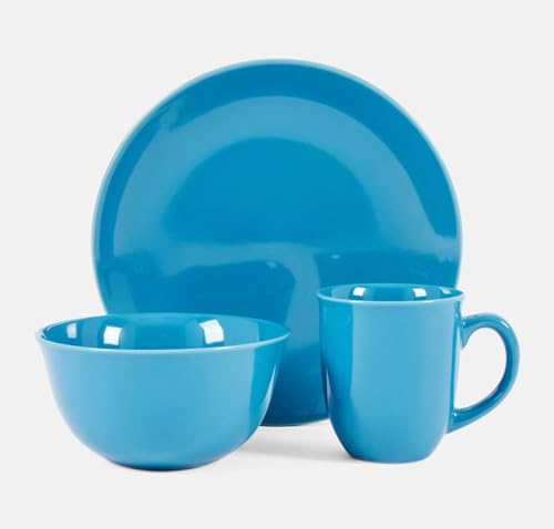 Snapklik.com : Mercer 12pc Blue Stoneware Dinnerware Set