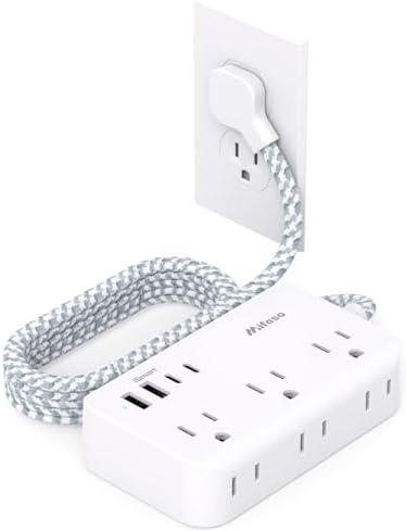 Amazon.com: Power Strip Extension Cord - 6 Outlets and 4 USB (2 USB C ...