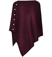 PULI Women's Versatile Knitted Shawls Scarf Poncho Sweater with Buttons ...