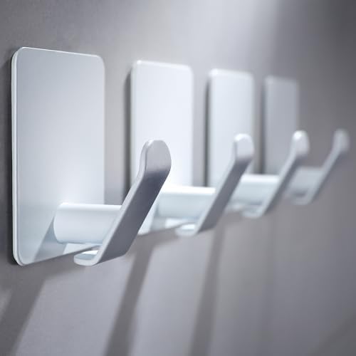 Amazon.com: Taozun Adhesive Hooks for Hanging White Self Sticky Hooks ...