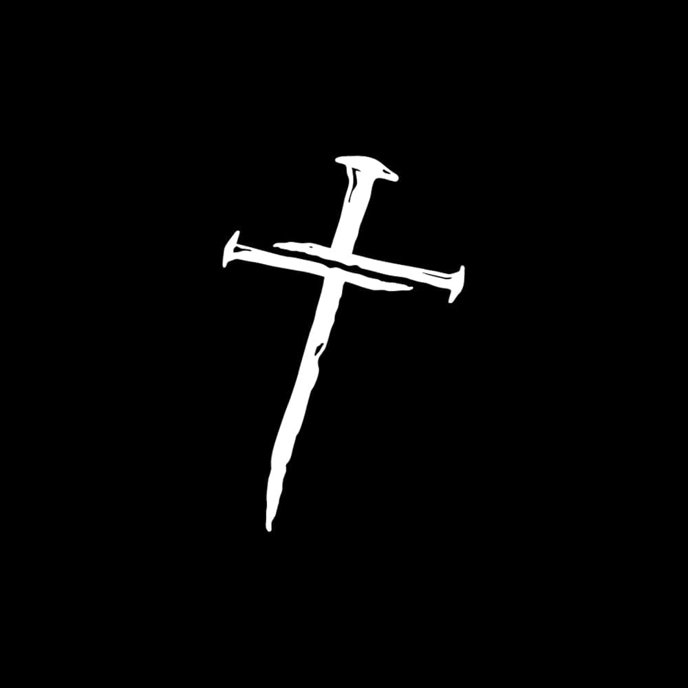 Amazon.com: AGL Cross with Nails Design Window White Vinyl Decal White ...