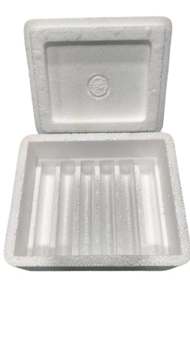 Insulated Styrofoam Ice Box with Lid, 0.5 Litre Capacity, White 6 Vials ...