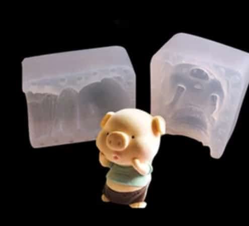 2 pc 3D CUTE PIG CANDLE MOLD 3 INCH PIG CANDLE MOULD RESIN MOLD EPOXY ...