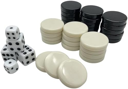 Amazon.com: FAMA.store 30 Pieces Backgammon Checkers Replacement Set ...