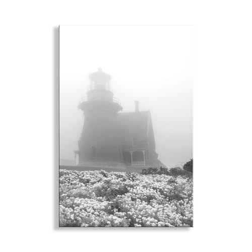 Amazon.com: Block Island Lighthouse Black and White Art for Home on ...