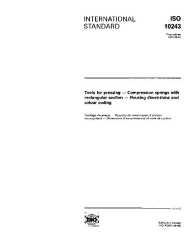 ISO 10243:1991, Tools for pressing - Compression springs with ...