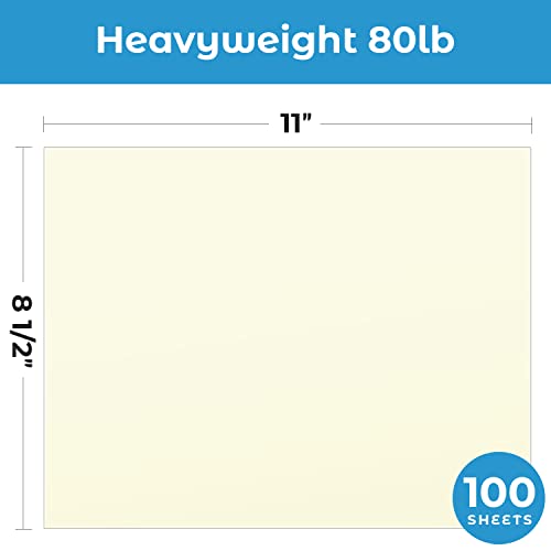Snapklik.com : Cream Colored Cardstock Paper 100 Sheets: 8.5 X 11 ...