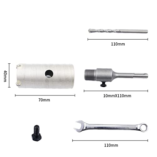 Concrete drill bit 40mm with SDS bit and 110mm adapter, carbide hollow ...