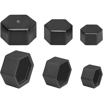 75 PCS M6 M8 M10 Black Plastic Hex Nut Protection Caps Bolt Covers ...