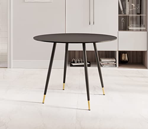 Mesas redondas Negras【60% DTO】Madera, cristal, patas negras y ampliables