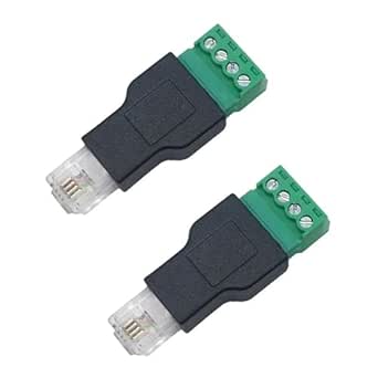 Amazon.com : Teansic 2 Pcs RJ11 Male to 4 Pins Screw Terminal Connector,RJ11 4p4c Bolt Screw ...