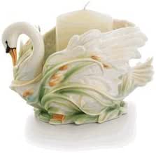 Amazon.com: Franz Porcelain Swan Lake Candleholder: Candle Holder Sets ...