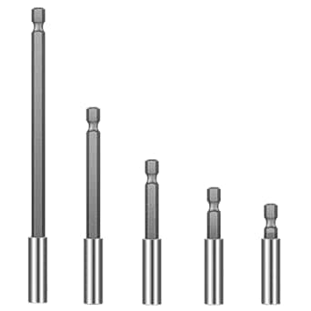 Teocpai 5Pcs Magnetic Bit Holder Extension 1/4" Hex Shank Drill Bit ...