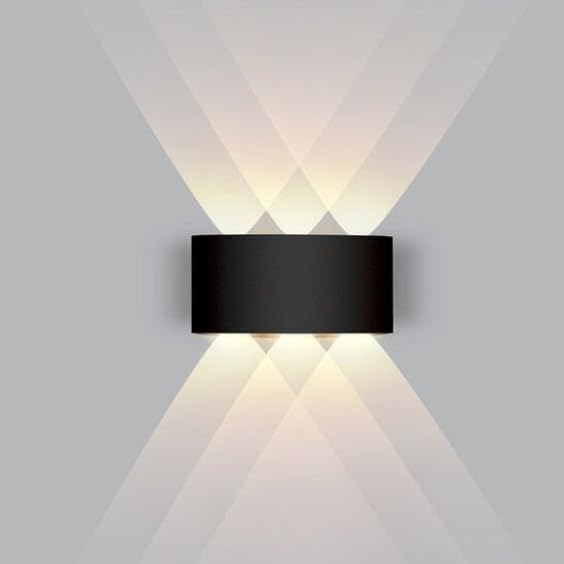 APKO Wall Lights 6 Ray Rectangular Up-Down LED Outdoor Waterproof IP65 Exterior Wall Step Light ...