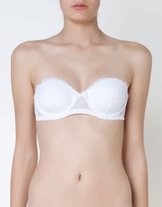 OYSHO, Trägerloser BH mit Spitze, Farbe weiss, Größe 85B : Amazon.de