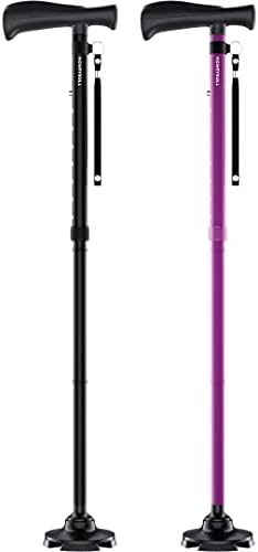 Amazon.com: HONEYBULL Walking Cane Double Pack (Black & Purple ...