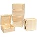 Amazon.com: 6 Pack Unfinished Wood Box Crafts Wooden Square Box with ...
