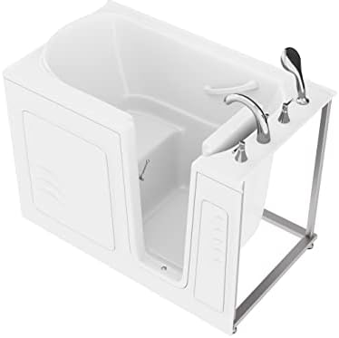 ANZZI Walk In Tub 53'' x 30'' Right Drain Oriented Tub in White, Easy ...