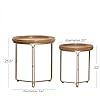 Amazon.com: Deco 79 Wooden Side End Accent Table Round Beaded Nesting ...