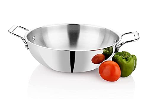 Buy Triply Stainless Steel Non Stick Extra Deep Cooking kadhai/kadai ...