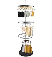 Amazon.com: JINHZIXIU 360° Rotating Clothes Rack Floor Standing Garment ...
