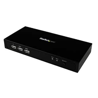 StarTech.com 2-port DisplayPort KVM Switch with Built-in USB 2.0 Hub - Supports 4K Video ...
