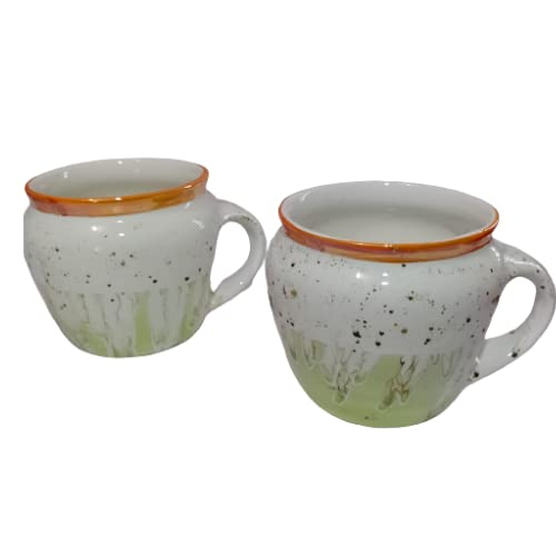 Buy Shanthi Traders Pale Green with Gold Design Ceramic Handmade Indian ...