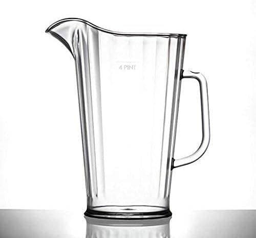 Plastic 4 Pint Jug | Virtually Unbreakable | Reusable | Strong Rigid ...