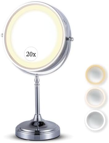 Amazon.com: Ultra Zoom 20X Magnifying Lighted Table Mirror for Makeup ...