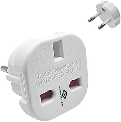 Pipestation UK to European Plug Adapter - 2 Pack - Travel Plugs UK to ...