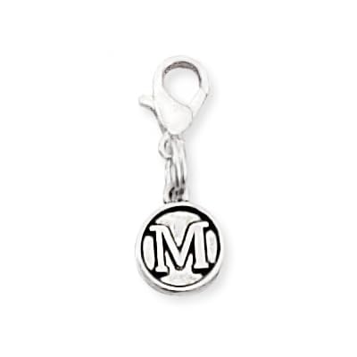 Amazon.com: Letter Clip On Charms Zipper Pulls Initials, Antique Silver ...