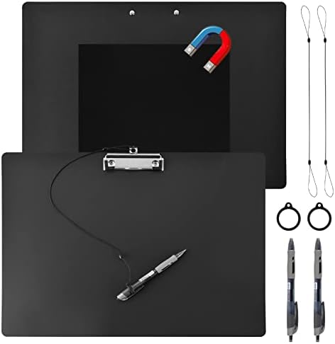 Amazon.com : 2 Pieces 11x17 Magnetic Horizontal Clipboard Black ...